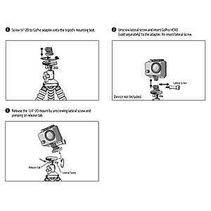 Arkon Flexible 11 inch Tripod Mount for GoPro Hero Action Cameras Retail Black