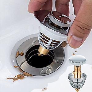 iJiGui Bathroom Sink Plug, Universal Pop up Bathroom Sink Plug, Sink Drain Plug Suitable for Bathtub, Kitchen, Wash Basin(for 32-42mm Drain Hole)