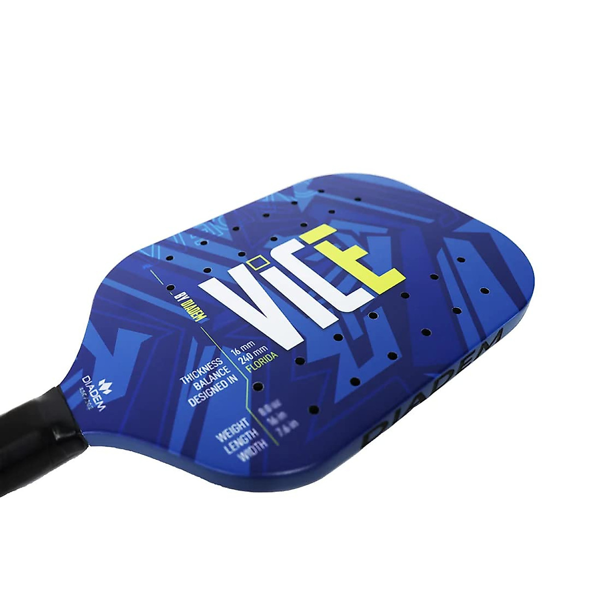Diadem VICE Pickleball Concept Paddle | EVA Foam Core, RP2 Grit Coating, Edgeless Core Molding System Performance, High Grade Carbon Fiber | Spin, Control and Power | Indoor/Outdoor