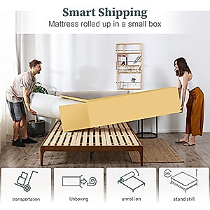 MUUEGM King Mattress,8 inch Green Tea Gel Memory Foam King Size Mattress Topper for Cool Sleep,Pressure Relieving,Medium Firm Mattress,King Size Mattress in a Box,CertiPUR-US Certified,Made in USA