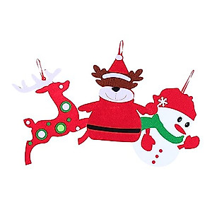 NOLITOY 6pcs Office Decorations Christmas Decorations Xmas Tree Felt Ornament DIY Christmas Tree Decoration Felt Snowman Hanging Pendant Festival Adornment Xmas Pendant Xmas Decoration