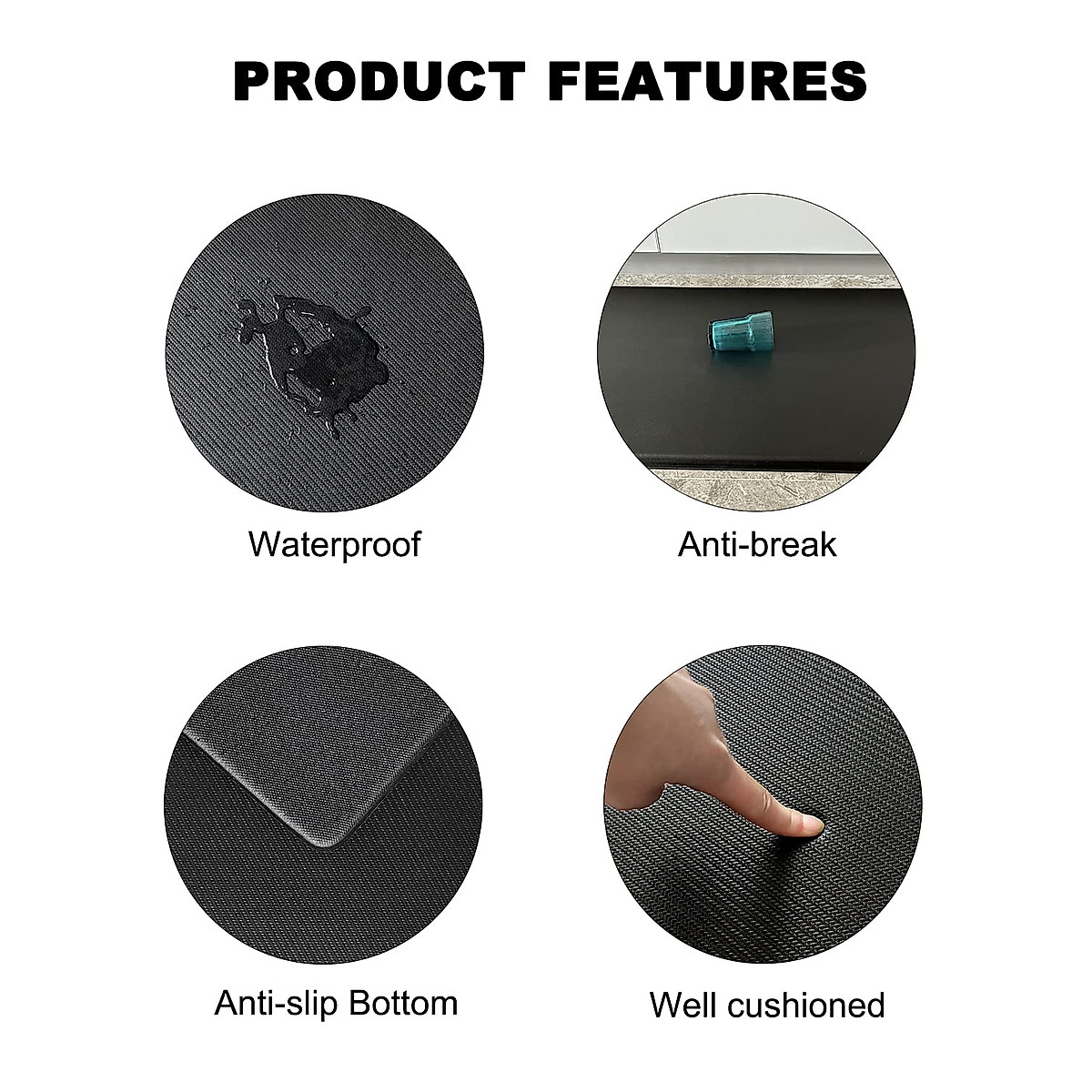 Artnice Anti Fatigue Mat Standing Desk Office One Piece,0.75" Memory Foam Kitchen Mats for Standing,Standing Mat for Standing Desk for Floor, Office, Sink(17.3" x 28")