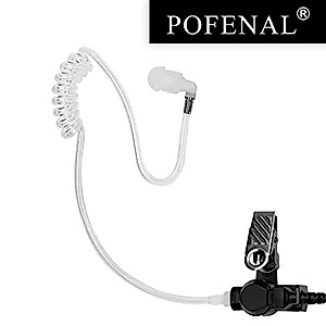 POFENAL Compatible with BF UV-5R, BTECH, Kenwood, retc 15 /Retevis RT21 RT22 Walkie Talkie with Big PTT Mic Tansparent Air Acoustic Tube Headset 2-Wire 2 Pin Earpiece Surveillance Kit