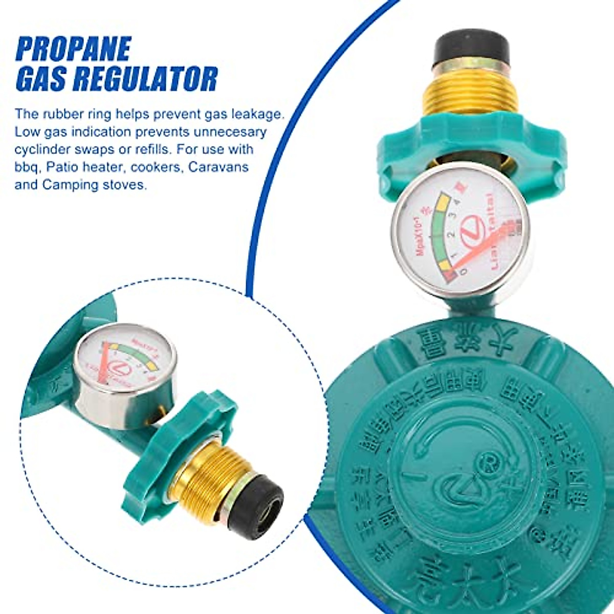 Totority Propane Propane Tank Regulator Tank Low Pressure Gas Regulator Gas Regulator& Pigtail Kit Household Gas Valve Gas Pressure Reducing Gas Grill Regulator Valve Gas Regulator