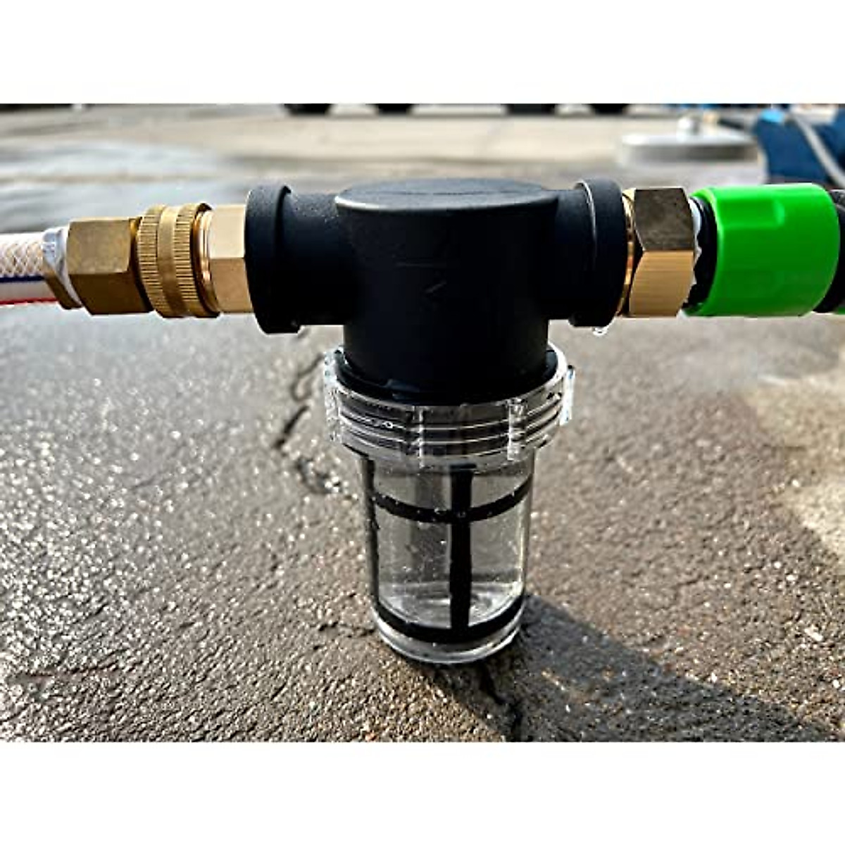 JOEJET Garden Hose Filter, Sediment Filter Attachment for Pressure Washer Inlet Water, Inline Water Filter for Garden Hose with 40 Mesh and 100 Mesh Screen, 2 Pack O-Ring