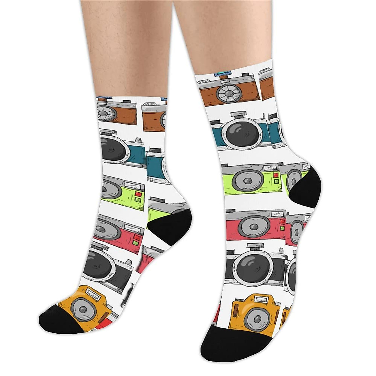 Women's & Men's Socks With Camera Vintage Retro Pattern on Them Cool Novelty Design For Work, Gym, Fitness, Sports, Traveling, Playing