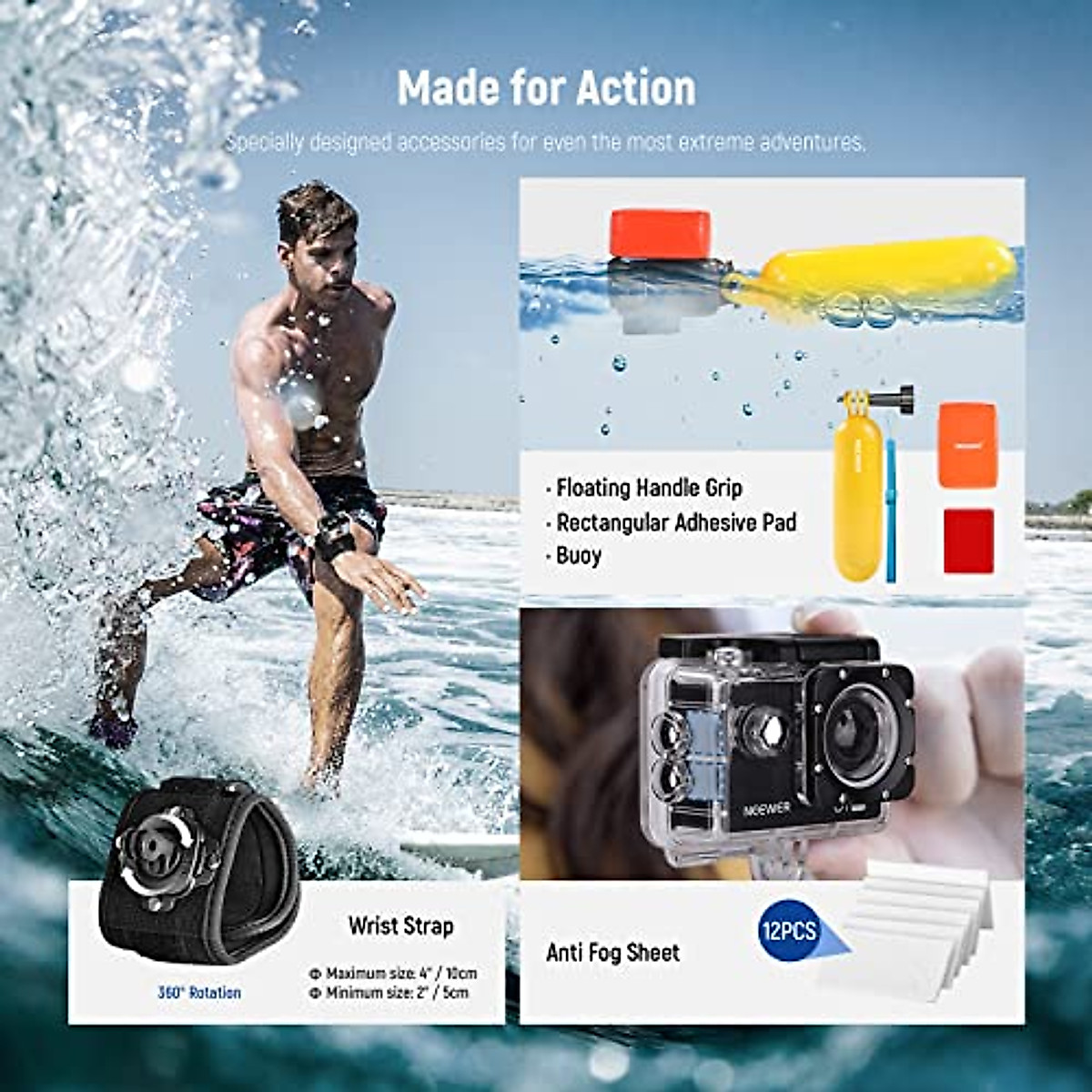 NEEWER Pro Version 61 in 1 Action Camera Accessory Kit Compatible with GoPro Hero 11 10 9 8 7 6 5 4 GoPro Max GoPro Fusion Insta360 DJI Osmo Action Action 2 AKASO and More