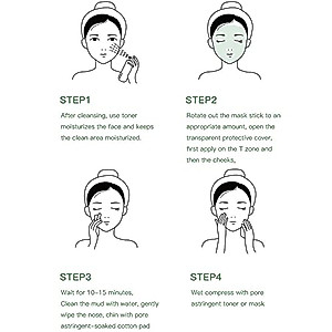 Eliversion Green Tea Purifying Clay Face Mask, Cleansing Mud Mask for Men and Women, Moisturizing Oil Control Shrink Remove Blackheads, Shrink Pores, Improve Skin Tone (Green Tea)