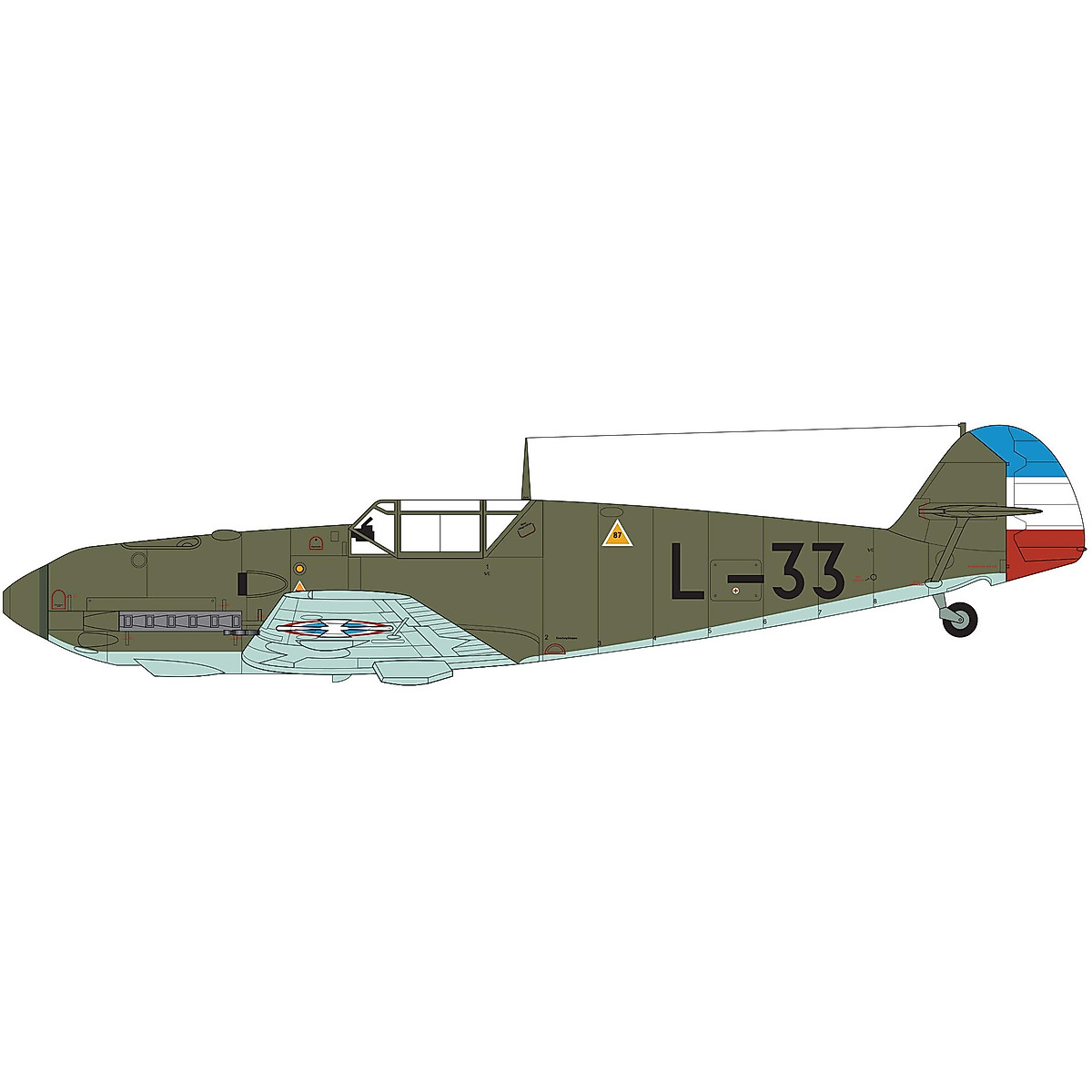 Airfix Quickbuild Messerschmitt Bf109E-4 / E-1 1:48 Military Aviation Plastic Model Kit A05120B, Multicolor