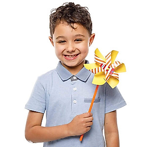 Baker Ross FE287 Seaside Windmill Kits - Pack of 6, for Kids Arts and Crafts Projects, Crafts for Children to Decorate, Personalise and Display
