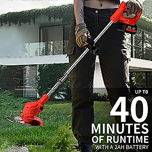 Battery Weed Wacker with Charger, 3-in-1 Electric Weed Eater Cordless, Lightweight Cordless Grass Trimmer Tool with 3 Types Blades and 3ah Rechargeable Battery Powered for Garden Yard…