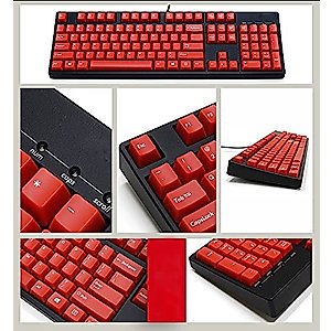 MUMUJJ Wired Mechanical Ergonomic Gaming Keyboard 108-Key Anti-Ghosting Full Size for Laptop Computer Game