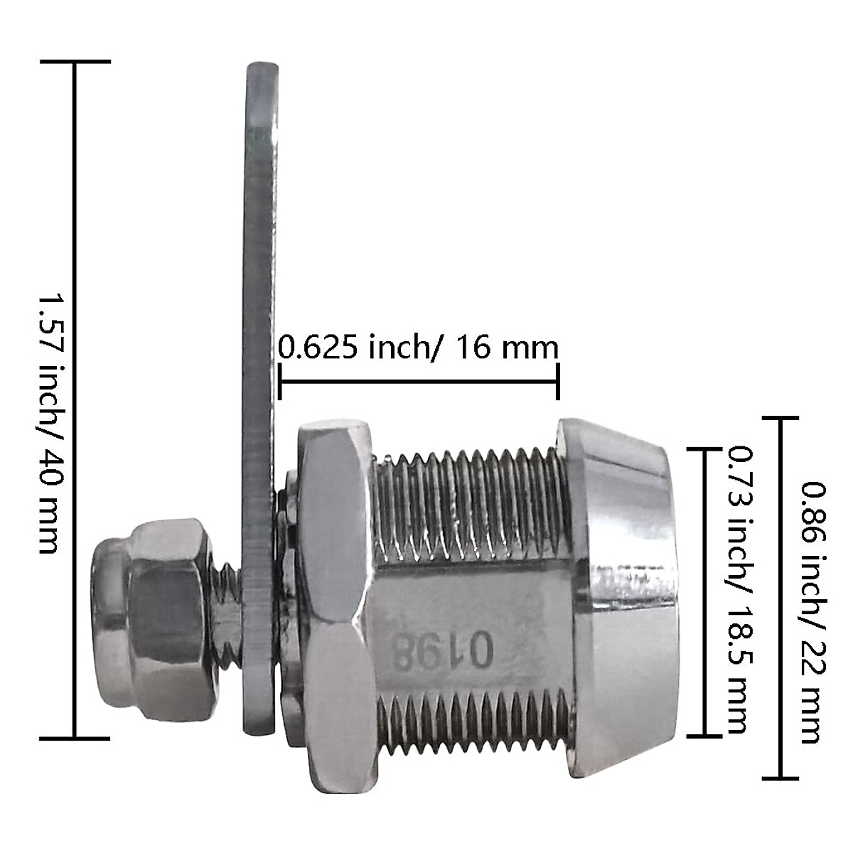 2 Pack Toolbox Lock 5/8" Tubular Cam Replacement Lock Hook Cam Keyed Alike with 4 Keys