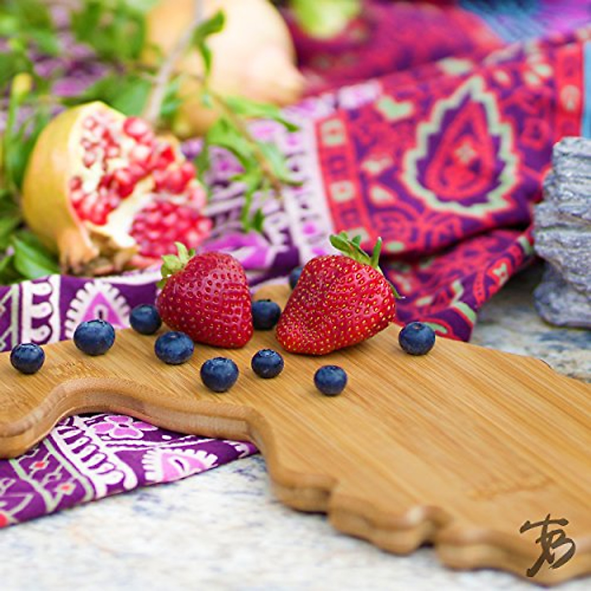 Totally Bamboo Florida State Shaped Serving & Cutting Board, Natural Bamboo