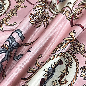 YOUR SMILE Silk Like Scarf Women's Fashion Pattern Large Square Satin Headscarf Head Dress (201)