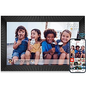 FRAMEO WiFi Digital Photo Frame 10.1 inch with 32GB Internal Storage Smart Digital Photo Frame with IPS Touch Screen 1280x800 Digital Picture Frame Share Photos or Videos Instantly via Frameo APP