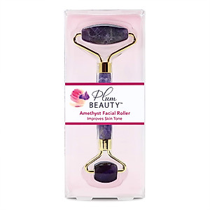 Plum Beauty Amethyst Facial Roller, helps reduce under-eye puffiness and dark circles
