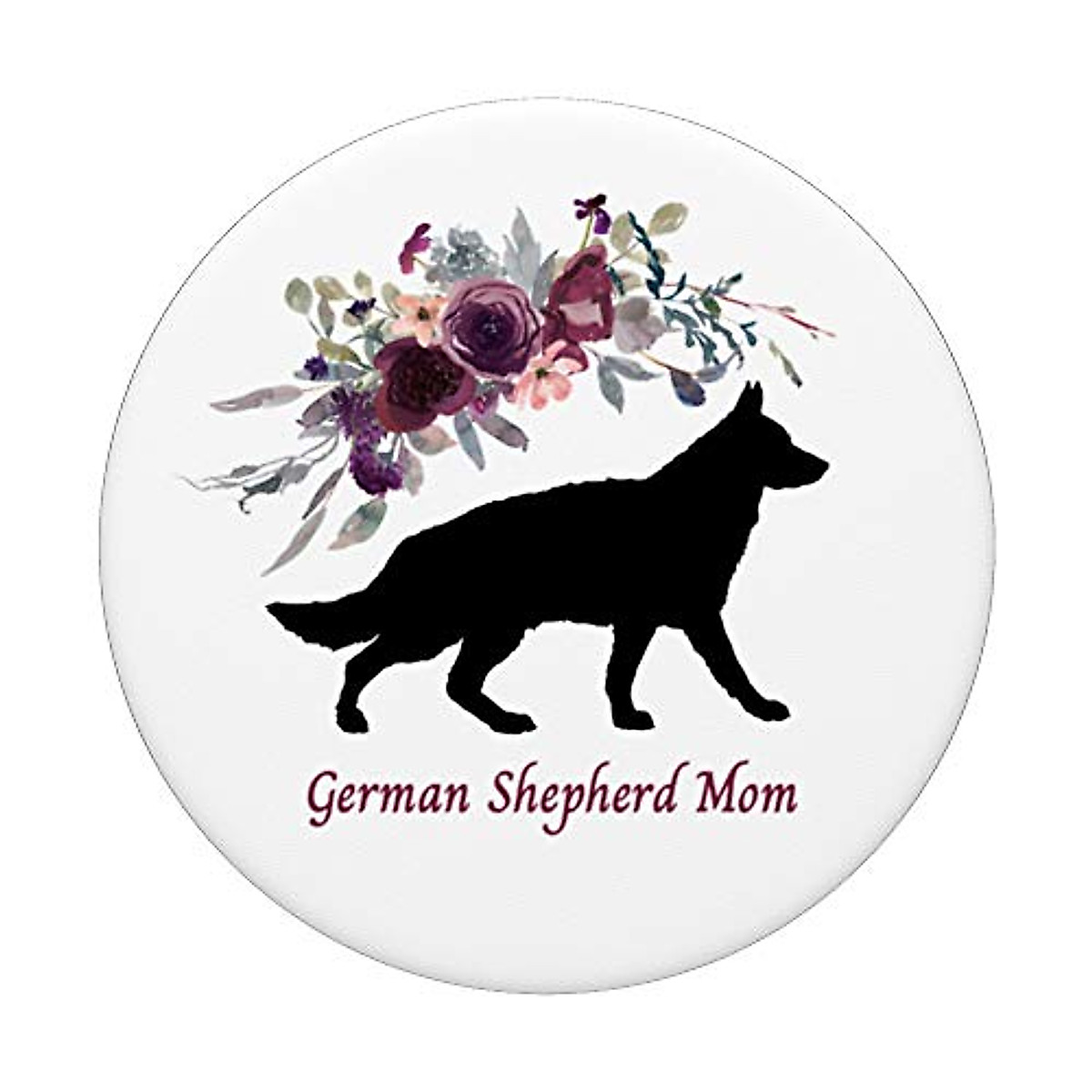 German Shepherd Mom Flower PopSockets PopGrip: Swappable Grip for Phones & Tablets