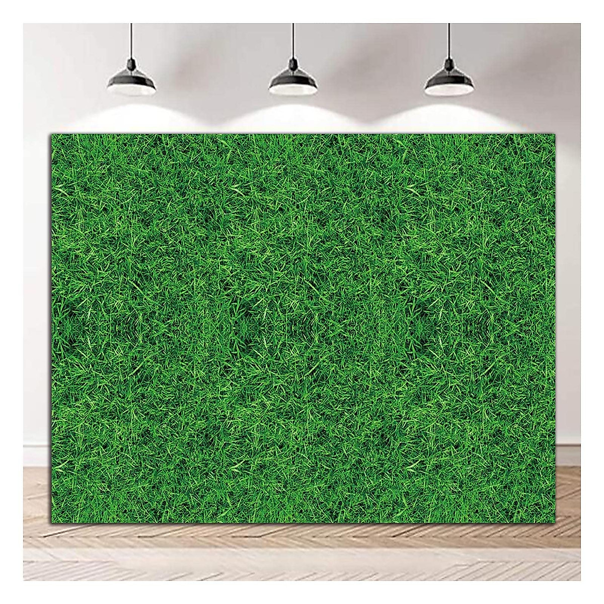 Nature Green Grass Photography Backdrops Spring Realistic Grass Lawn Photography Backgrounds Newborn Baby Shower Wedding Birthday Party Decoration Studio Props Cake Table Booth Banner 7x5ft