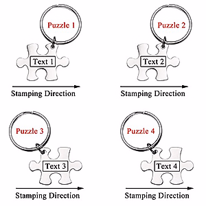 Personalized Master Custom Puzzle Matching Piece Pendant Keychain Set of 4 Friendship Gift