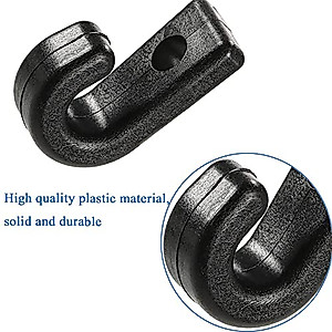 Mesee 50 pcs Kayak J Hooks Black Nylon, Plastic J-Shaped Bungee Cord Lashing Hook,Tie Down J-Hooks for Kayaks/Canoes Repair/Paddle Board/Rowing Boats Accessory