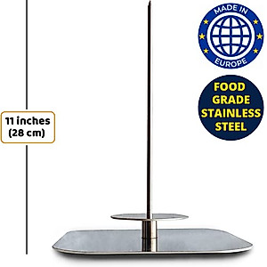 Skewer Hack Removable All Food Grade Stainless Steel - Made in Ukraine - Vertical Rack Home Cooking Tacos Al Pastor Shawarma Kebab Brazilian Churrasco Doner Gyros - Easy to Use Oven Barbecue Grill BBQ