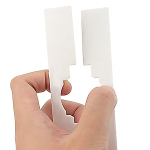 SHEUTSAN 100 PCS 12.5 x 5cm Plastic Clothing Rack Dividers, Rectangular Clothing Size Dividers, White Closet Dividers for Closet, Cloth Store, Department Stores