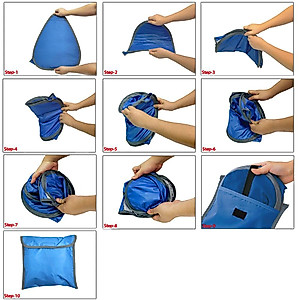 Mini Pets POP up Beach Sun Shelter for Kitty, Dogs, Rabbit and Pigs, Automatic Open Portable Waterproof Tent, for Beach, Grass, Indoor, Yard, Camping, Outdoor, Picnic, Blue