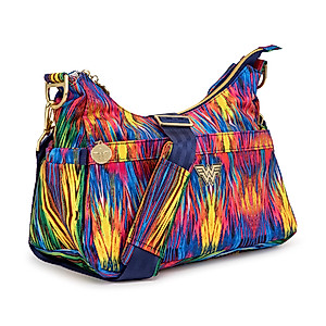 JuJuBe Wonder Woman 1984 Hobobe Bag | Boho Chic Style Diaper Bag, Travel-Friendly Everyday Shoulder Bag with Internal Organization