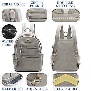 Leather Diaper Bag by miss fong, Diaper Bag Backpack with USB Charger and Insulated Pockets