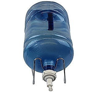 AquaNation Chrome Silver Metal Plated 3 - 5 Gallon Water Bottle Jug Canteen Stand and Dispenser Valve for 48mm 55mm Non Threaded Snap On Crown Top Large Reusable Water Jugs Bottles (55mm)