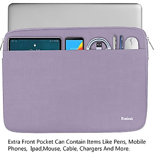 15.6 inch Laptop Sleeve Case, Shockproof Protective Notebook Case with Accessory Pocket, Briefcase Carrying Laptop Sleeve for 15.6" HP, ASUS, Dell, Lenovo, Acer -Lilac Colour