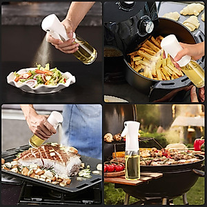 PUZMUG Oil Sprayer for Cooking - 200ml Glass Olive Oil Sprayer - Continuous Oil Spray Bottle with Portion Control - Olive Oil Dispenser Bottle - Oil Dispenser Bottle For Kitchen, Air Fryer, Salad, Bbq