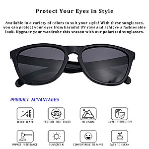 Yaserra Polarized Sunglasses for Men Women, Color Mirror Lens Trendy Designer Style Shades UV Blocking