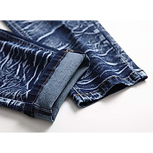 YTD Mens Distressed Ripped Biker Slim Jeans Stretched Moto Denim Pants 30 Blue 910