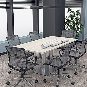 SKUTCHI DESIGNS INC. 6 Person Conference Table with Metal Base | Rectangular Shaped | Harmony Series | 6' | Driftwood | Factory Clearance