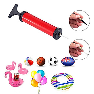 Portable Ball Pump,Ball Pumps Needles for All Exercise Balls Rugby Balloon Sports Ball Inflator Air Pump Basketball Pump Football Pump Soccer Ball Pump Volleyball Pump Set