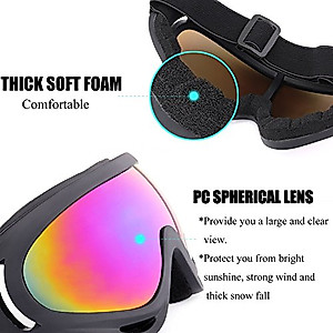 Yidomto Ski Goggles, Pack of 3 Snowboard Goggles for Kids,Boys,Girls,Youth, Mens,Womens,with UV Protection,Windproof,Anti Glare(Black-Pink-Blue)