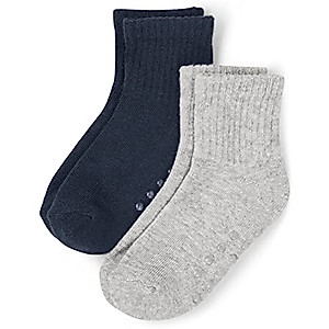 Gymboree Boys and Toddler Midi Socks, Navy/White 2 Pack, 4-5T