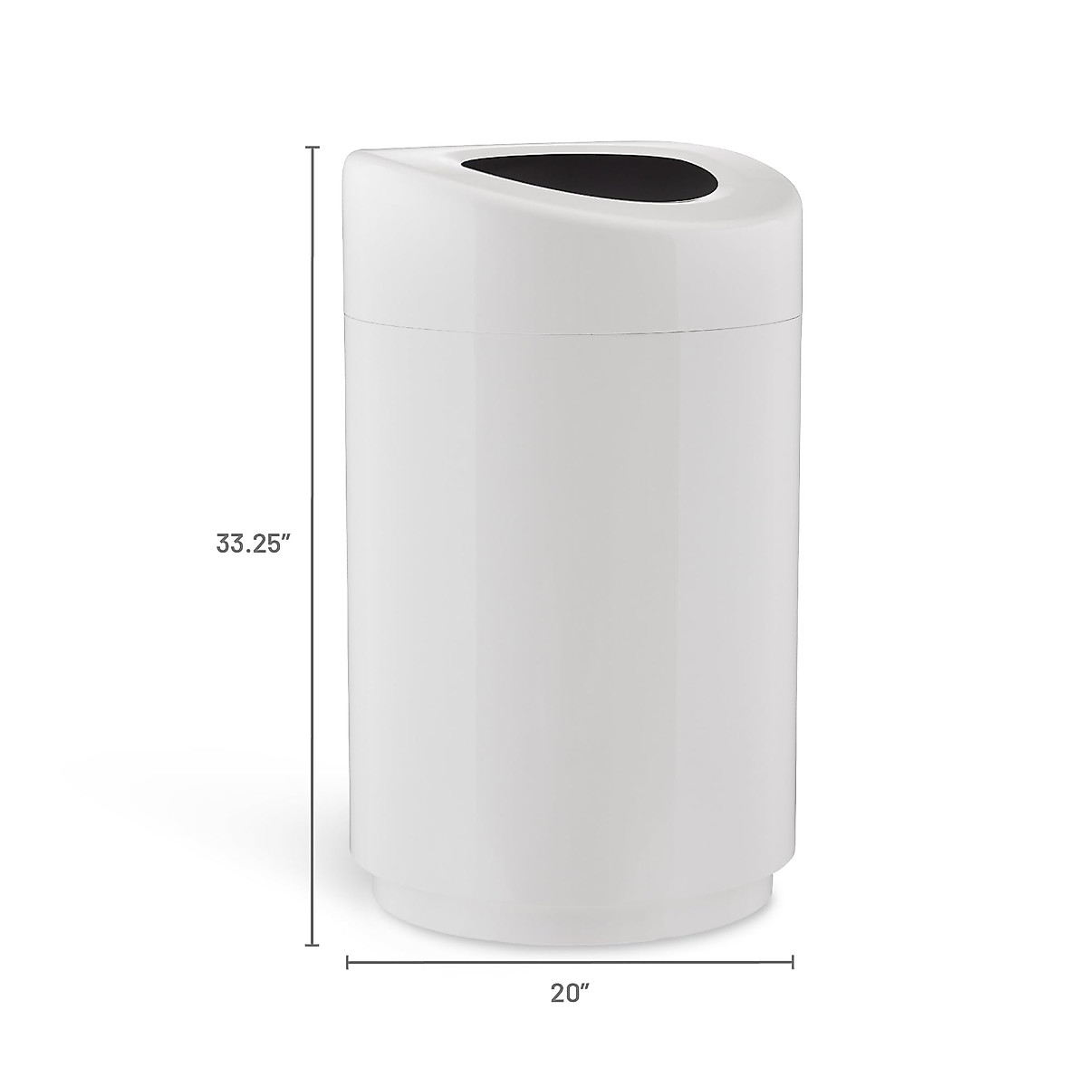 Safco Open-Top Modern Trash Can, Durable & Puncture-Resistant Stainless Steel, 30 Gallon, White