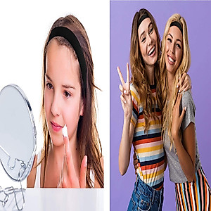 1.2 Inch Satin Headbands, Ladies and Girls Antiskid Hard Hair Bands, DIY Hair Headbands, 6 Pcs Black.