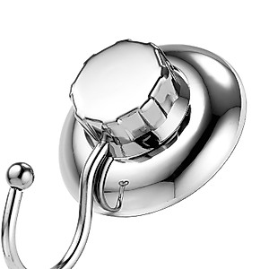 MaxHold No-Drilling/Suction Cup Single Robe Hook - Vaccum System - Stainless Steel Never Rust - for Bathroom & Kitchen Storage