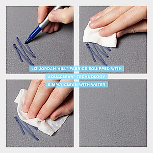 Liz Jordan-Hill Dark Brown Luxury Embossed Upholstery Fabric by The Yard, Pet-Friendly Water Cleanable Stain Resistant Aquaclean Material for Furniture and DIY, AC Carabu 137 Truffle(5 Yards)