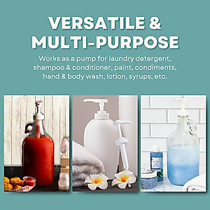 Gallon Pump Dispenser - for Plastic or Glass Bottles – Heavy-Duty Leak Proof for Commercial and Household Use - Plastic Pump for Gallon Jug  – Non-BPA Plastic (Pack of 2)