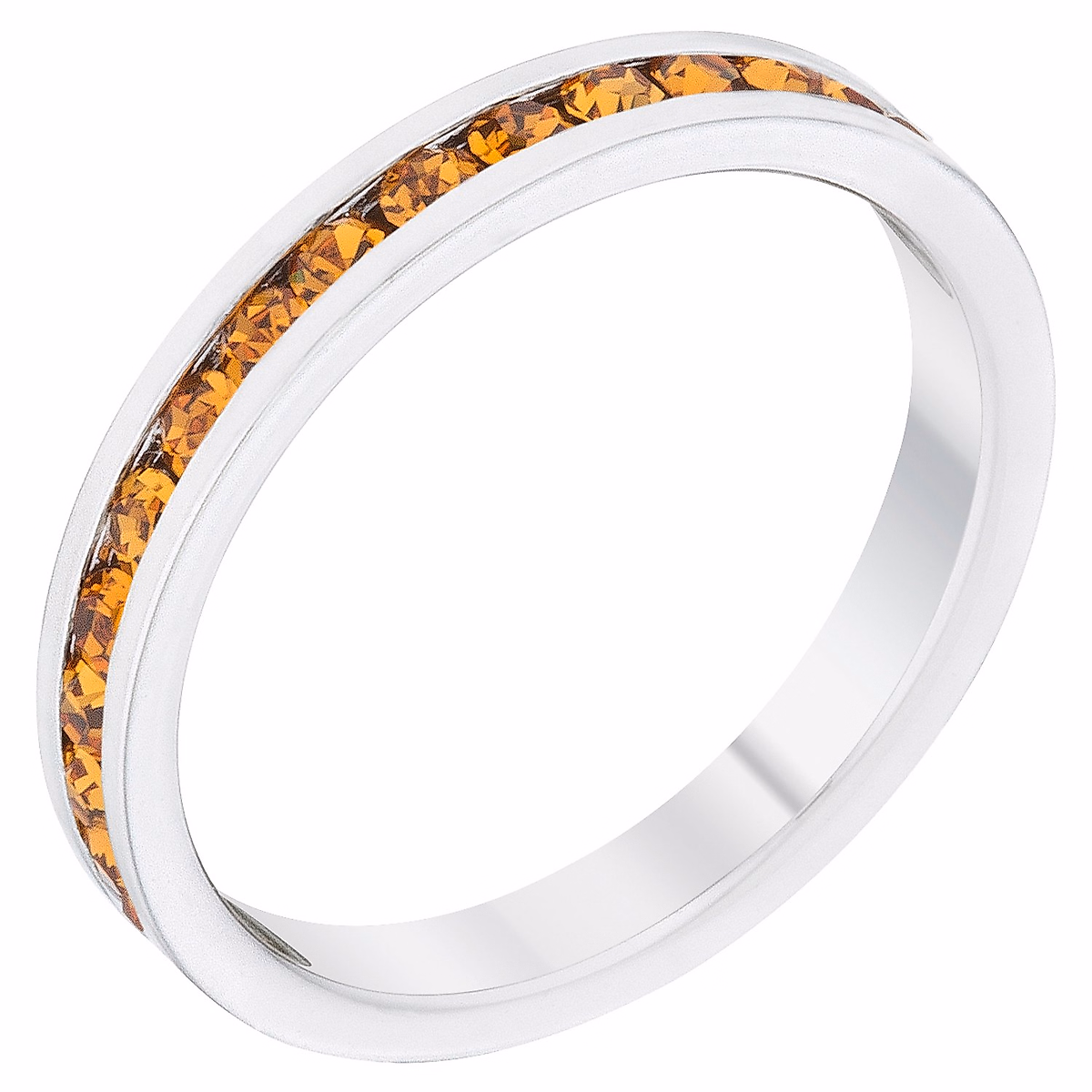 Kate Bissett Stylish Birthstone Stackables Swarovski Crystal Yellow -November Size 07