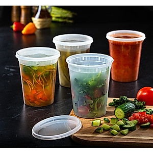 Pantry Value [Case of 240 32 oz. Plastic Food Storage Deli Containers with Lids, Disposable Soup Containers With Lids - Perfect for Storing Soups, Sauces, and Snacks