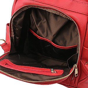 Tuscany Leather. TL Bag - Soft leather backpack - TL142138 (LIPSTICK RED)