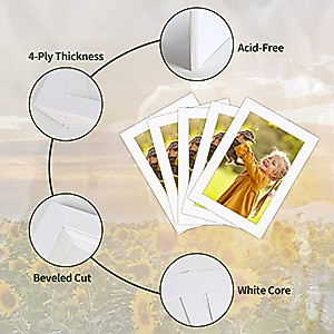 ZBEIVAN 5x7 White Picture Mats for 4x6 Pictures 25 Packs, Acid-Free White Core Bevel Cut Frame Mattes for Photos, Prints, Drawings, or Artworks