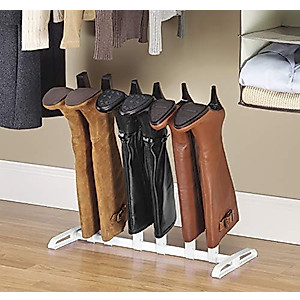 Whitmor 3 Pair Boot Rack - Adjustable Heavy Duty Frame - White 10.25 x 22.25 x 17.25
