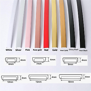 LKYJD U-Shape Edge Banding, 50m PVC Self Adhesive Veneer Edging Trim, Flexible Mirror Border, Peel and Stick Trim Molding for Picture Frame(Gold,18mm)